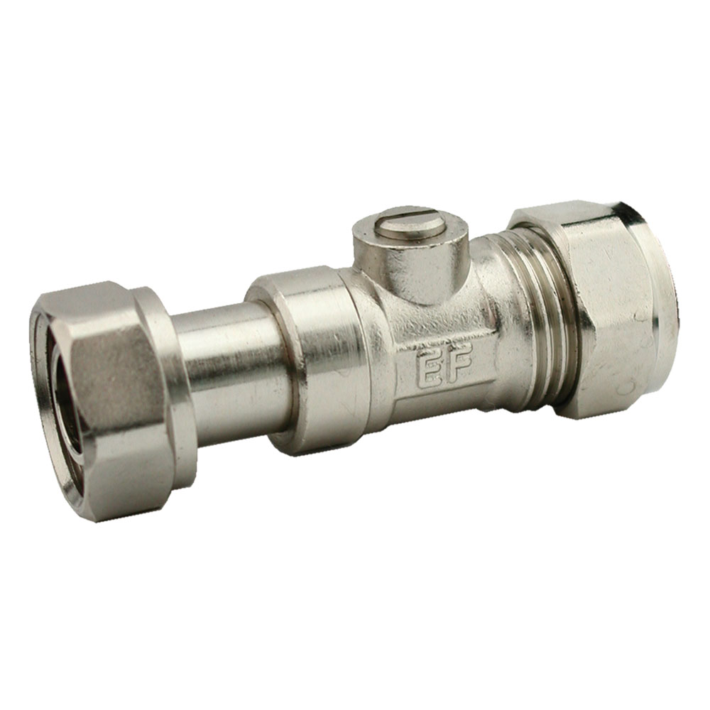 15mm x 1/2" union, Straight Service Valve - 10403 | Bathroom House