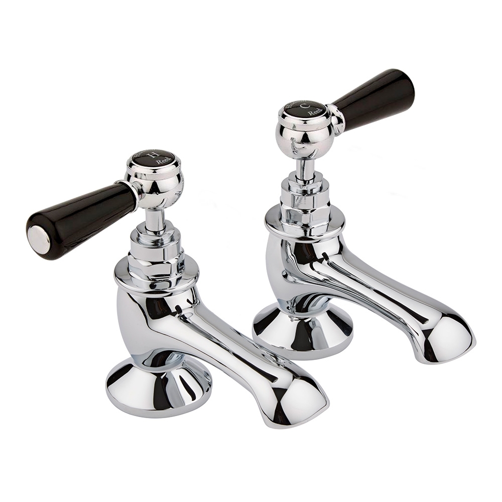 Old London by Hudson Reed Topaz Chrome Lever Bath Taps with Hexagonal ...