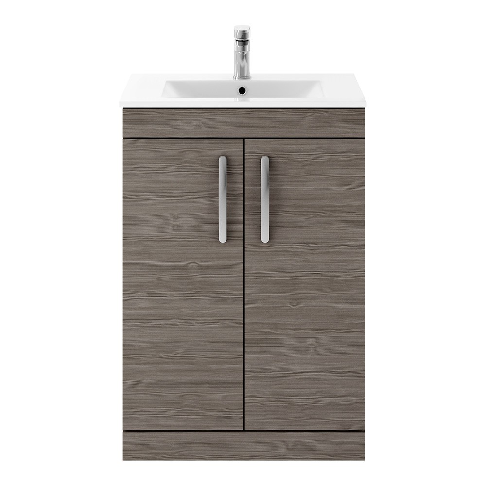 Nuie Athena 600mm Floor Standing 2-Door Vanity Unit with Minimalist ...