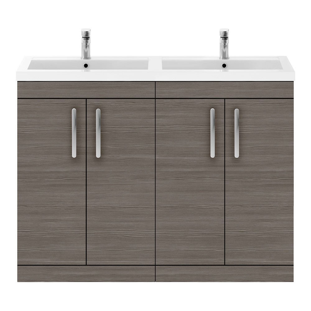 Nuie Athena 1200mm Floor Standing 4-Door Vanity Unit with Polymarble ...