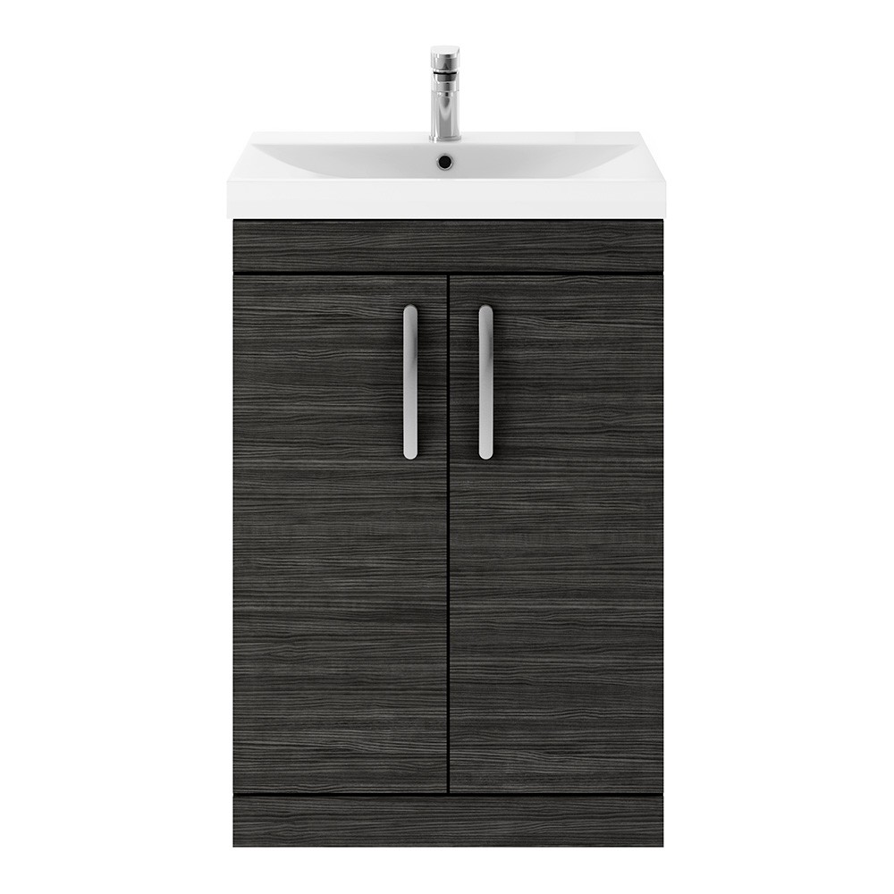 Nuie Athena 600mm Floor Standing 2-Door Vanity Unit with Thin-Edge ...
