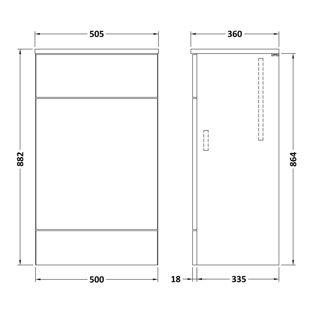 Hudson Reed Fusion 500mm W x 355mm D Back to Wall WC Toilet Unit & Co ...