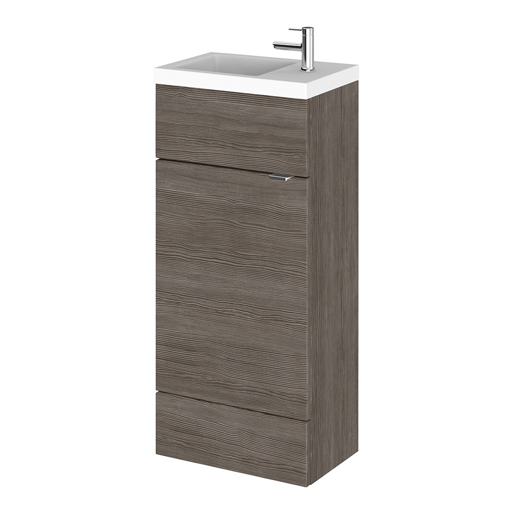 Hudson Reed Fusion 400mm Floorstanding 1-Door Vanity Unit & Polymarble ...