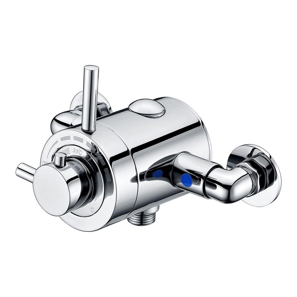 Chrome Concentric exposed thermostatic shower mixer valve with Slider ...