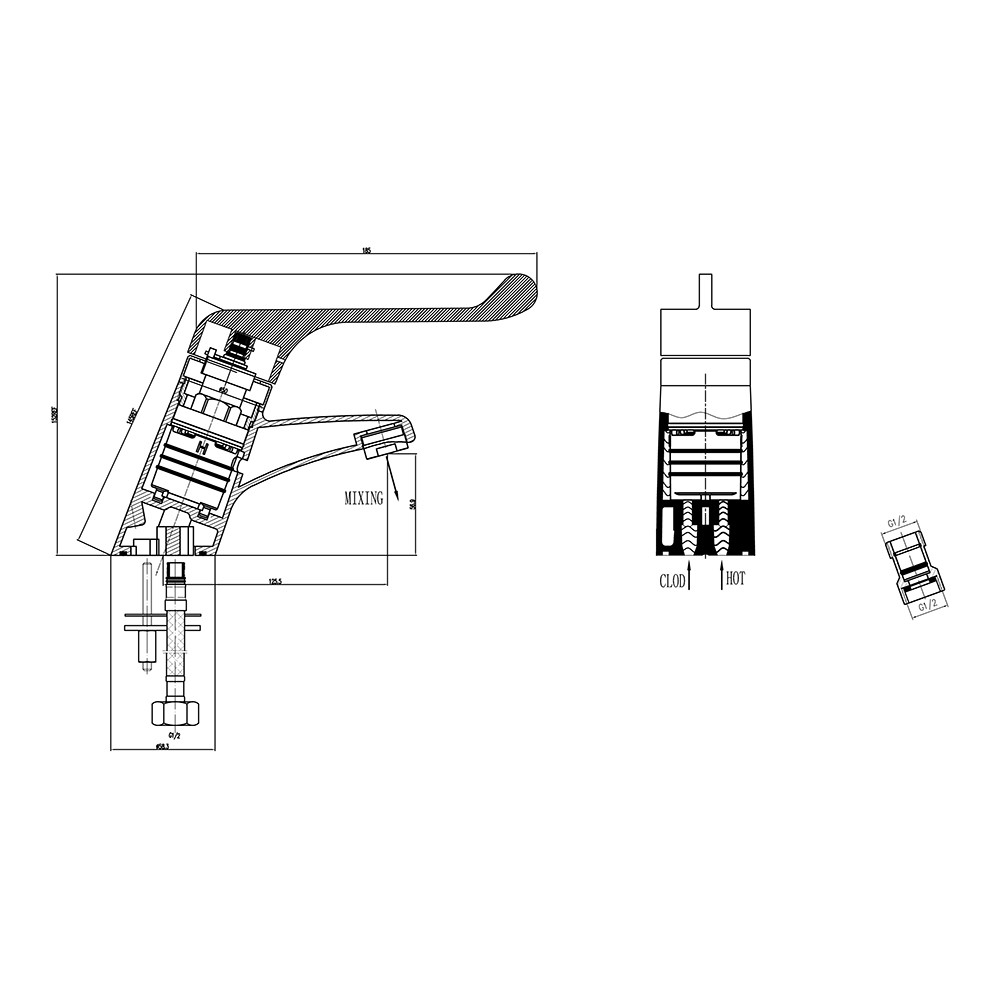 Chrome Deck Mounted Sequential Thermostatic Mono Basin mixer Tap - CT3C ...