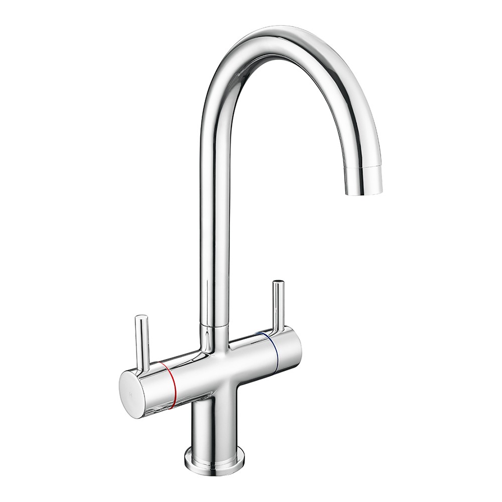 Kenton Chrome Modern Dual Lever Monoblock Kitchen Mixer Tap - KT39C ...