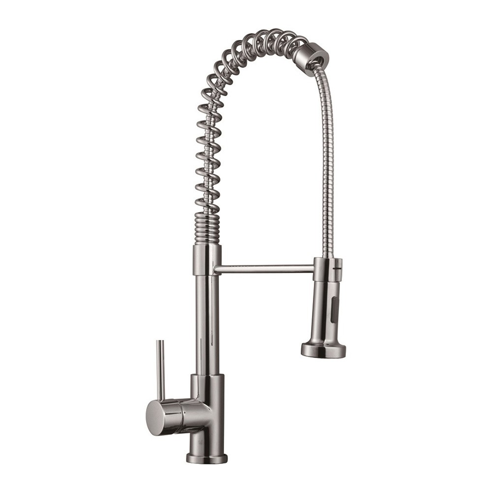 Mentor Chrome Modern Single Lever Monoblock Kitchen Mixer Tap with Pull ...