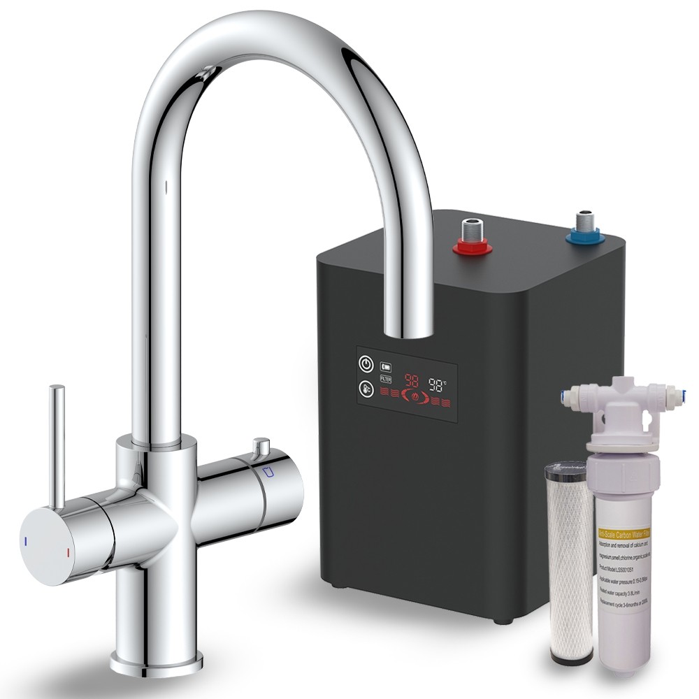 Soho Chrome 4-in-1 Instant Boiling Hot Water Kitchen Tap - Complete Kit ...