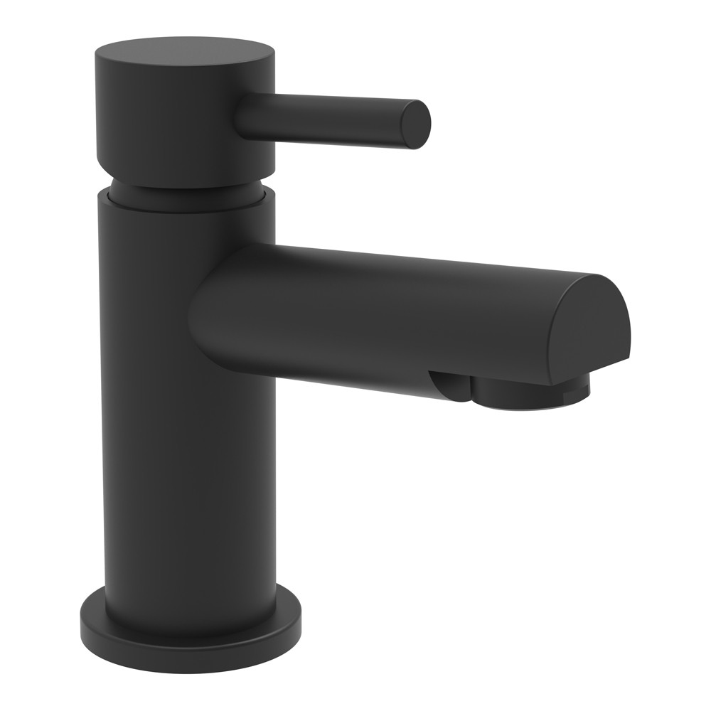 Charlton Matt Black Deck Mounted Mini Mono Basin Mixer Tap - Modern ...