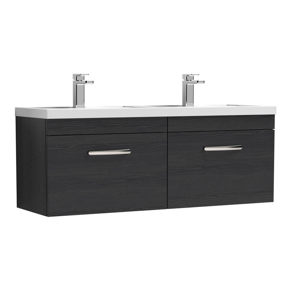 Nuie Athena 1200mm Wall-hung 2-Drawer Vanity Unit with Polymarble ...
