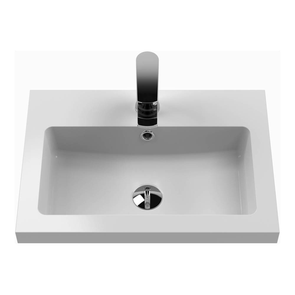 Nuie Arno Compact 500mm Floor Standing 2-Door Vanity Unit & Polymarble ...