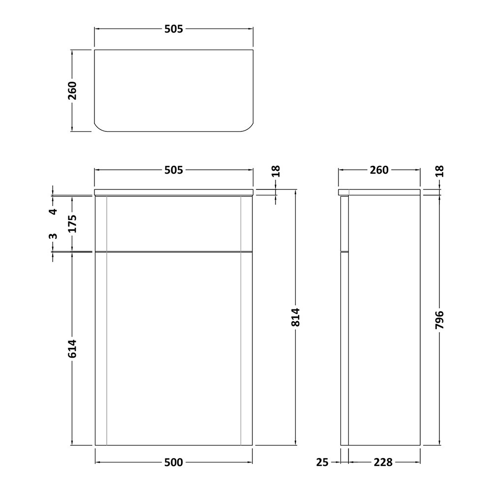 Nuie Core 500mm Back to Wall WC Toilet Unit - Gloss White - RC0141 ...