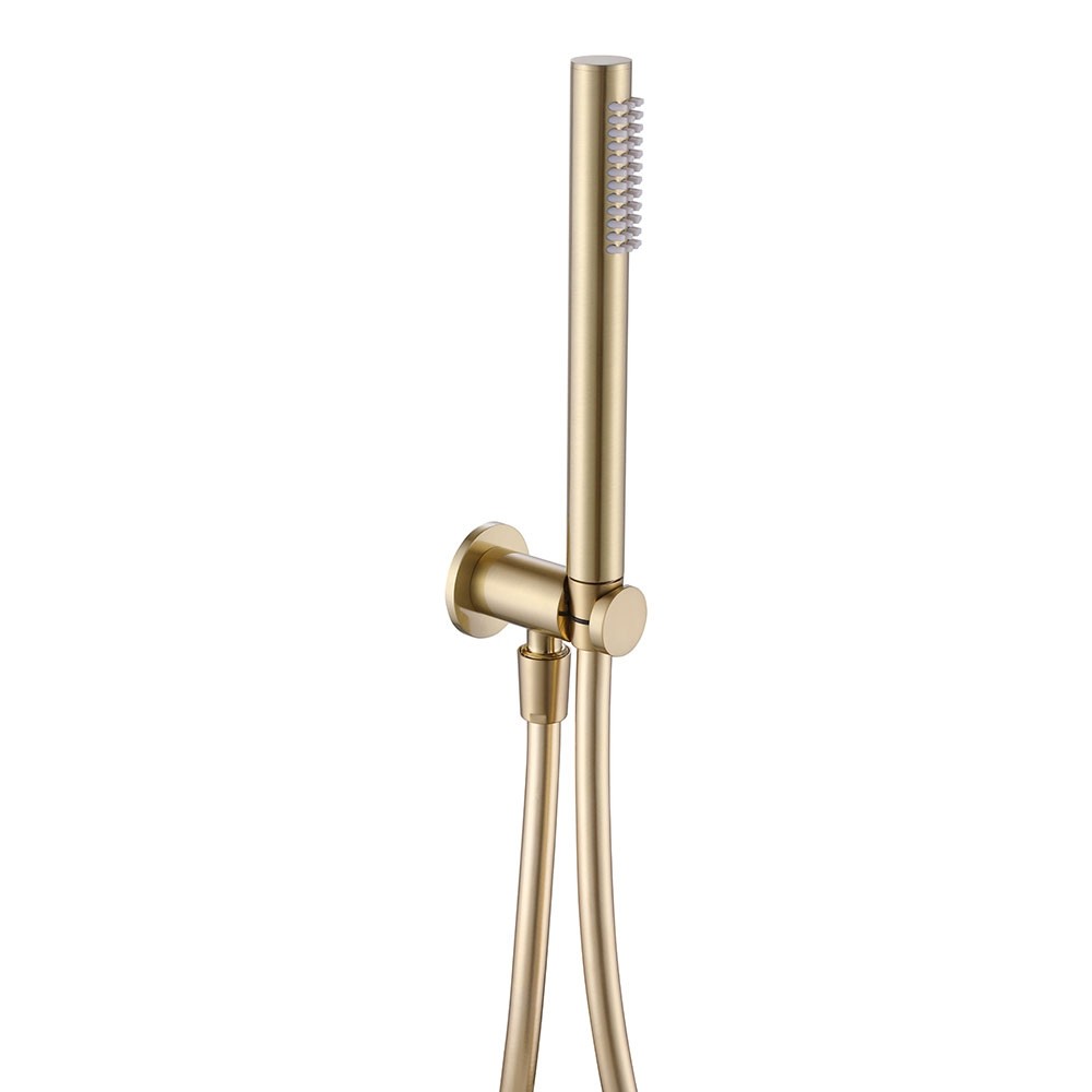 Triple Control Brushed Brass Round Concealed Thermostatic Shower Mixer ...