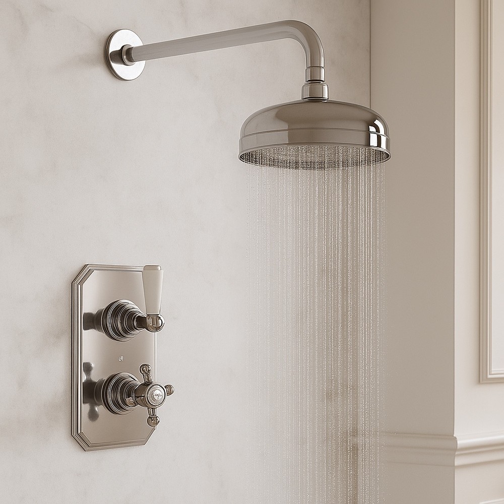 Traditional Chrome Dual Control Concealed Thermostatic Shower Mixer ...