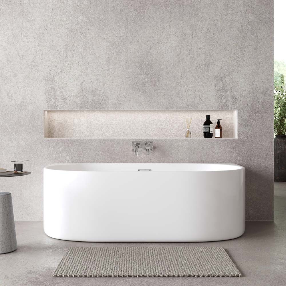 Soho White Curved Freestanding Back To Wall Bath - 1600 x 750mm - FSB8 ...