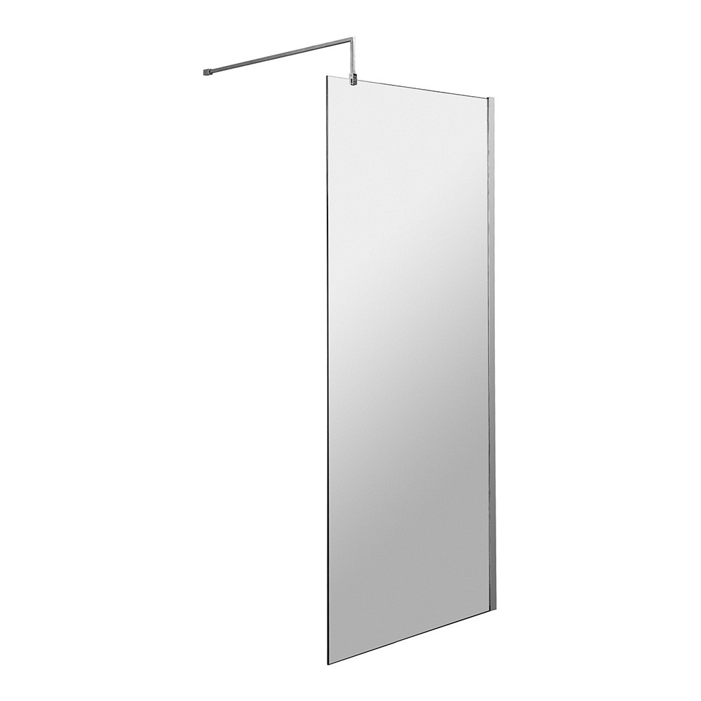 Hudson Reed Wetroom Shower Screen with Chrome Profile & Support Bar ...
