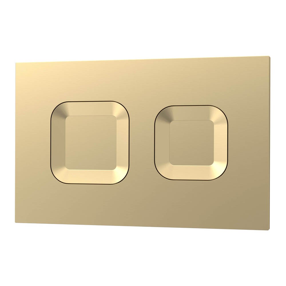 Hudson Reed Square Dual Flush Toilet Push Button - Brushed Brass ...