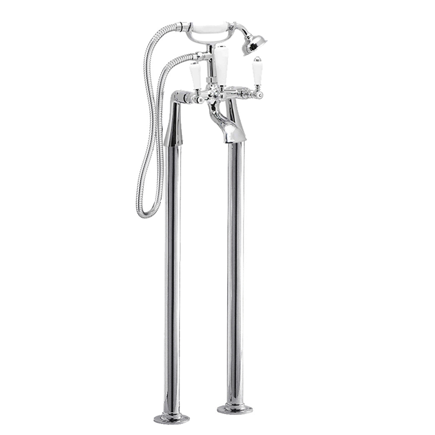 Windsor Traditional Chrome Freestanding Bath Shower Mixer Tap With ...