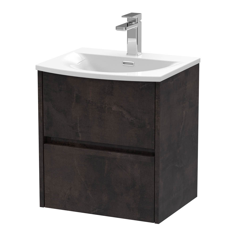 Hudson Reed Havana 500mm Wall Hung 2-Drawer Vanity Unit & Curved Basin ...