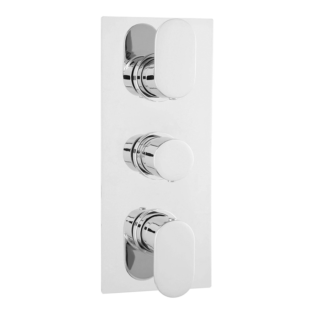 Hudson Reed Reign Round Triple Concealed Thermostatic Shower Valve with ...