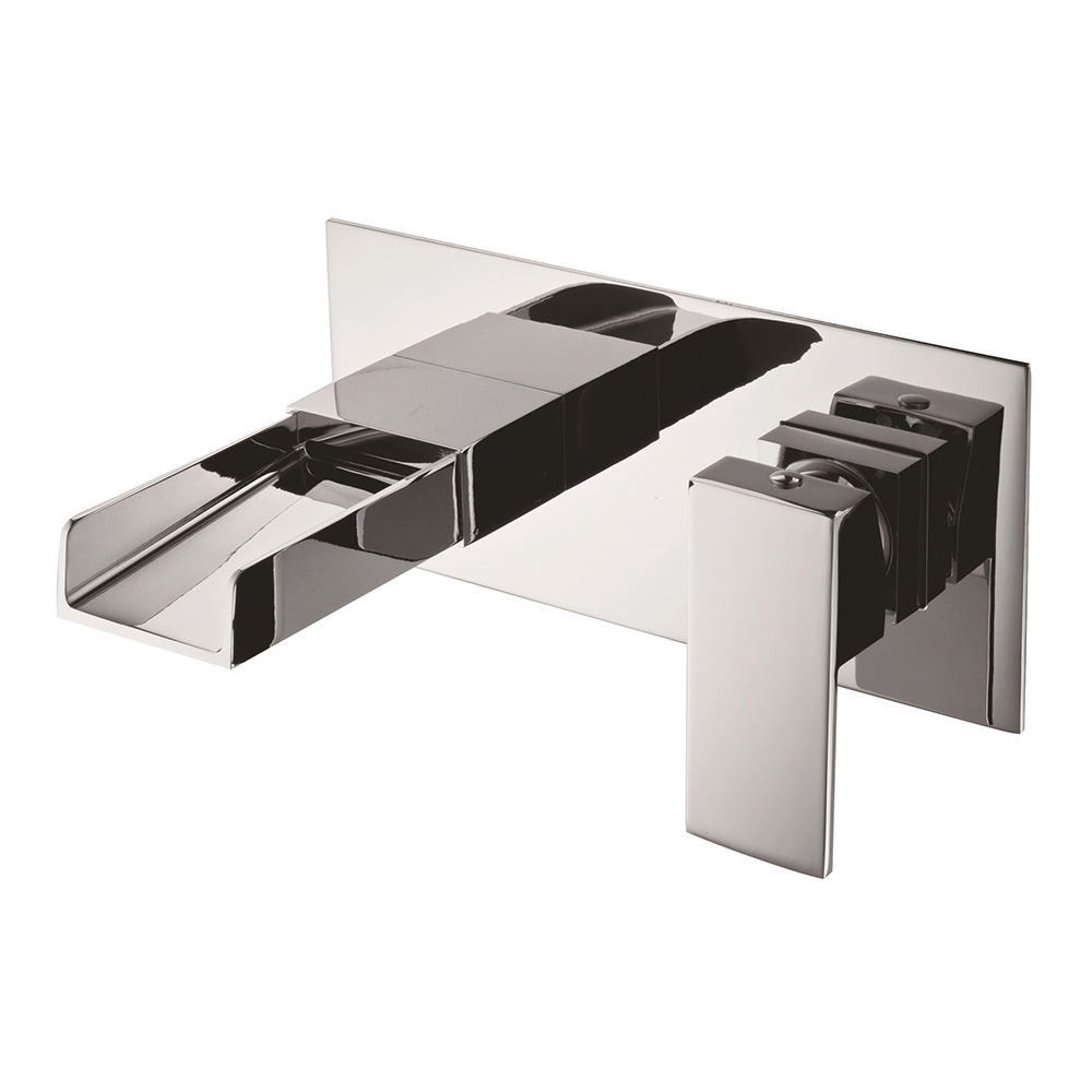 Zeus Chrome Wall Mounted Waterfall Basin Mixer Tap - WBT04C | Bathroom ...